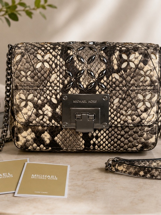 Michael Kors | Accents | Michael Kors Python Snakeskin Floral Cutout ...